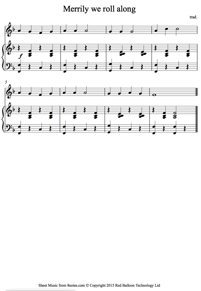 Merrily We Roll Along sheet music for Flute - 8notes.com