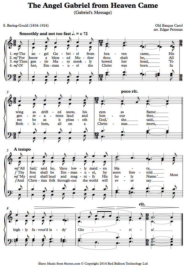 The Angel Gabriel from Heaven Came (Gabriel's Message) (trad. Basque ...